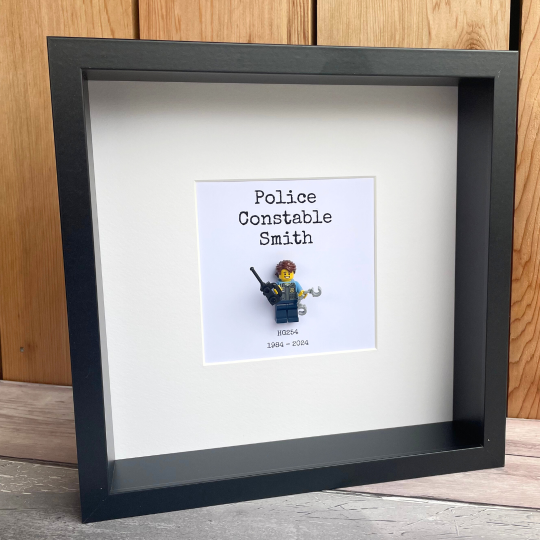 Police Retirement LEGO® Frame – Mrs Crazy Creations