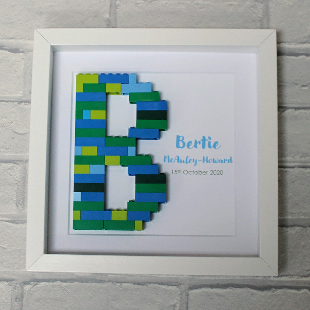 Christening LEGO® Initial Frame – Mrs Crazy Creations