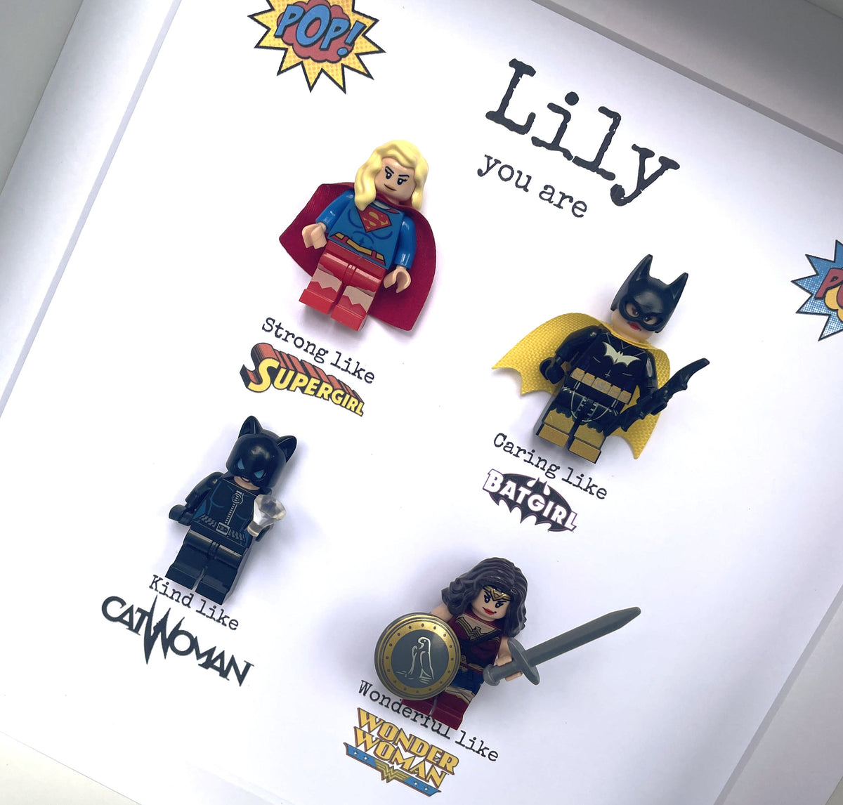Female Superhero LEGO® Minifigure Frame – Mrs Crazy Creations